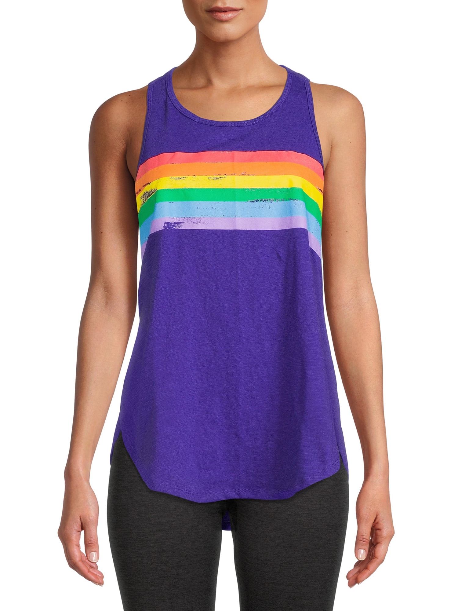 LA Thread Women's Rainbow Graphic Tulip Tank Top - Walmart.com