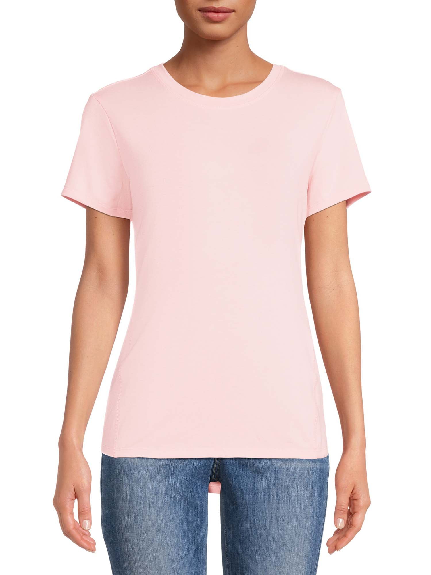 LA Threads Women’s Workout Crewneck T-Shirt with Short Sleeves ...