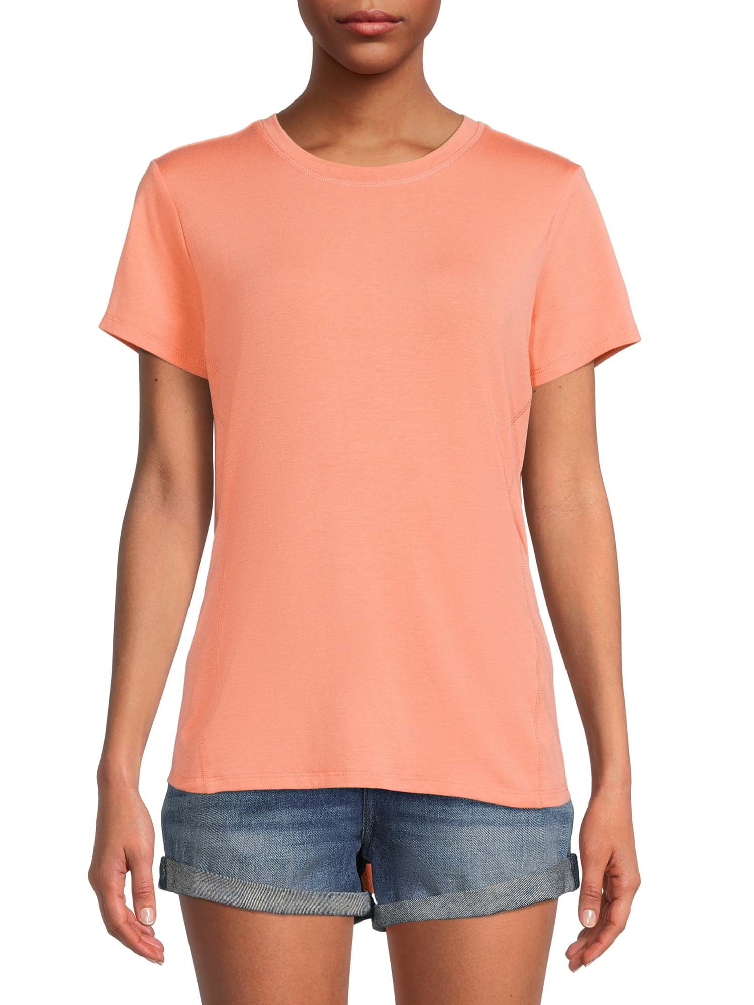 LA Threads Women’s Workout Crewneck T-Shirt with Short Sleeves ...