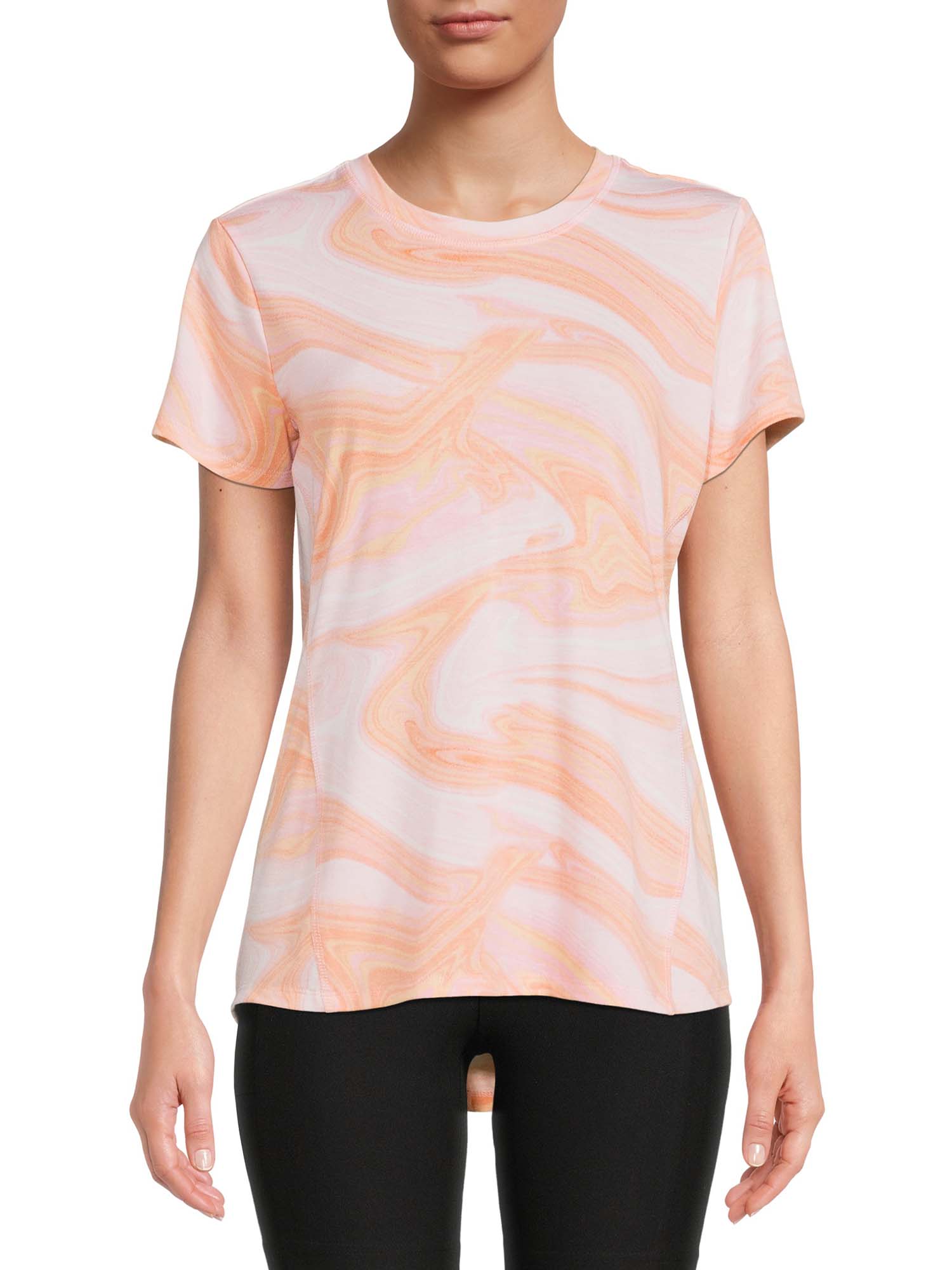 LA Threads Women’s Workout Crewneck T-Shirt with Short Sleeves ...