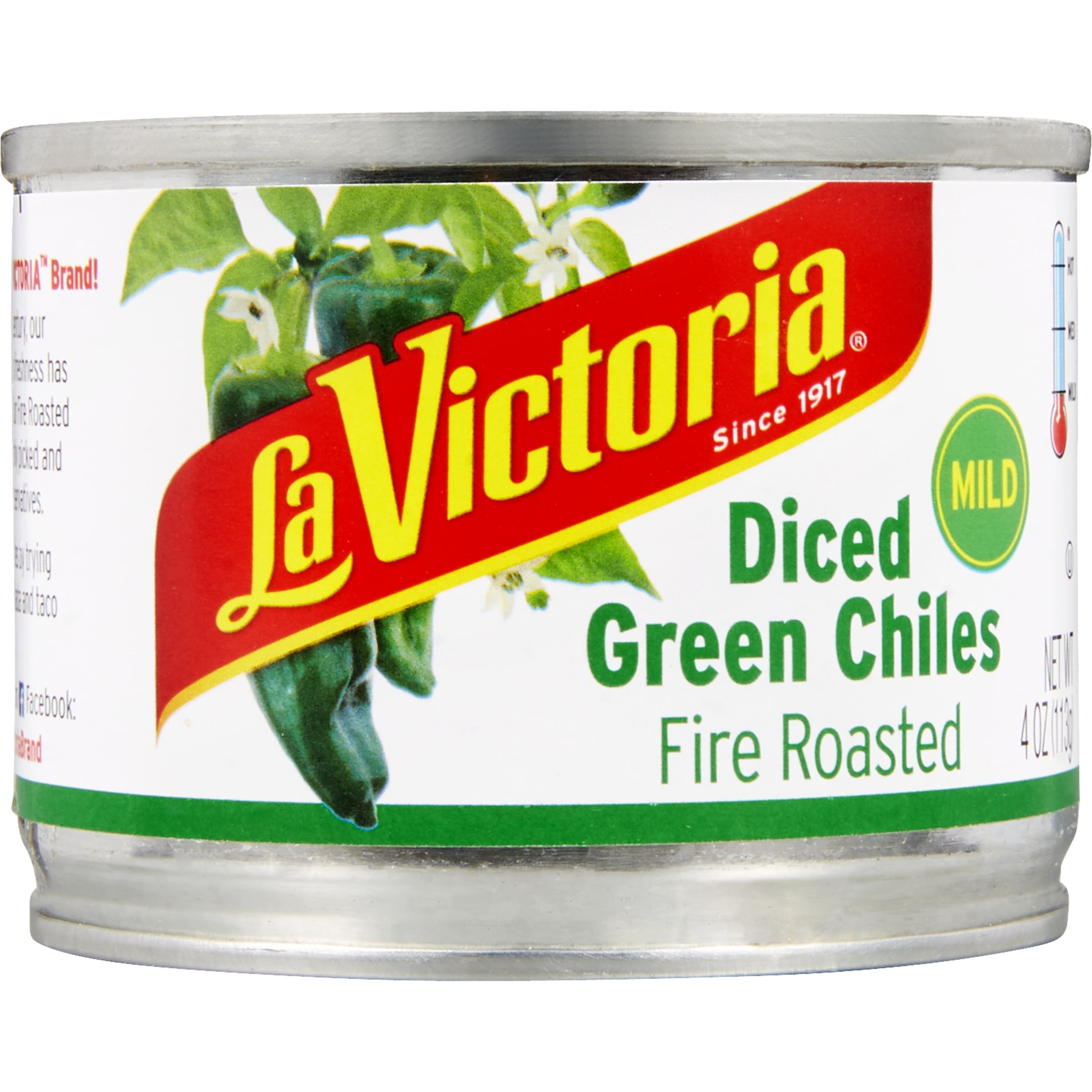 LA VICTORIA Fire Roasted Diced Green Chiles, Mild, 4 oz Steel Can ...
