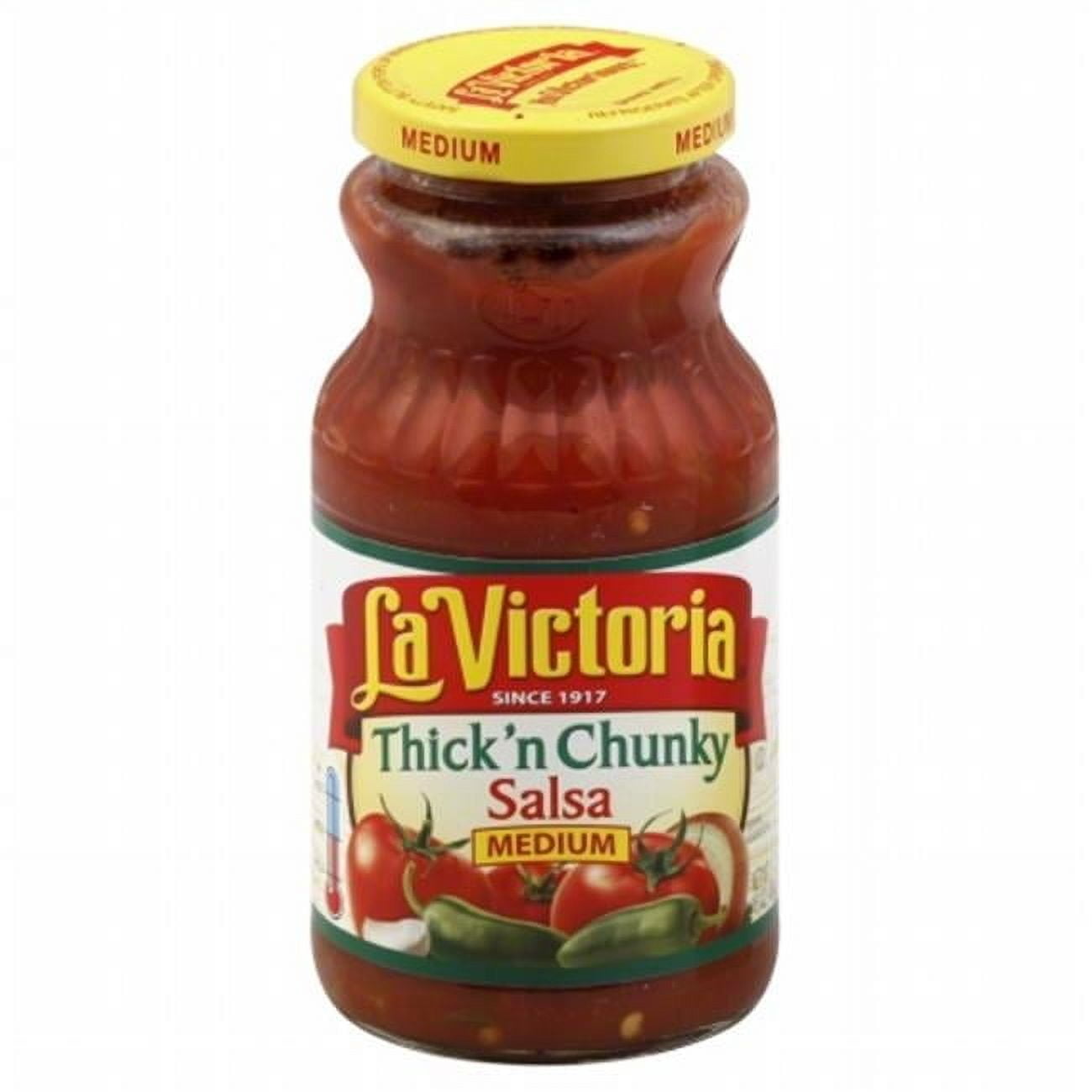 LA VICTORIA Thick'n Chunky Medium Salsa, Gluten Free, 16 oz - Pack of ...