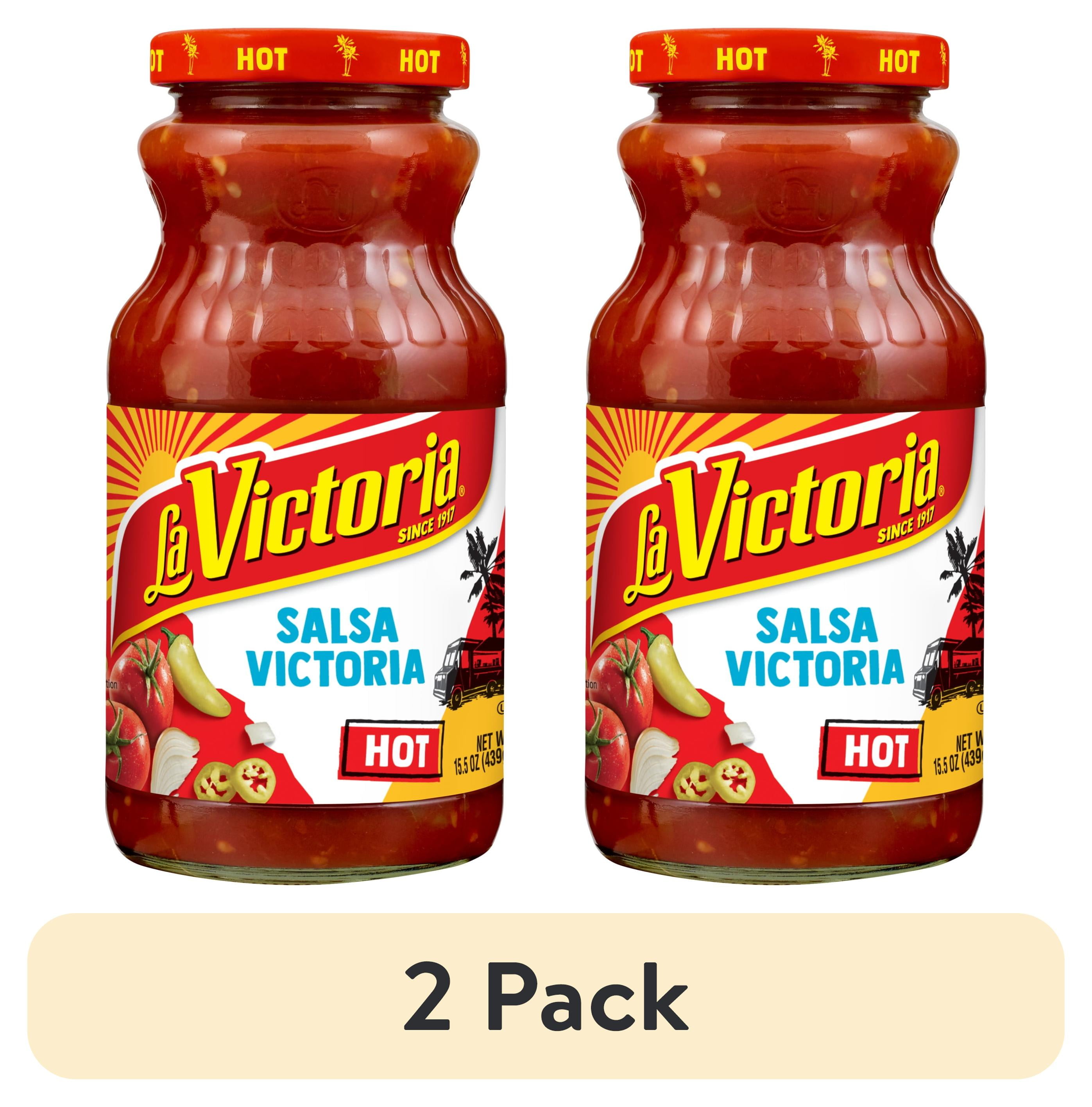 (2 pack) LA VICTORIA Salsa Victoria, Hot, Shelf-Stable, 15.5 oz Glass ...