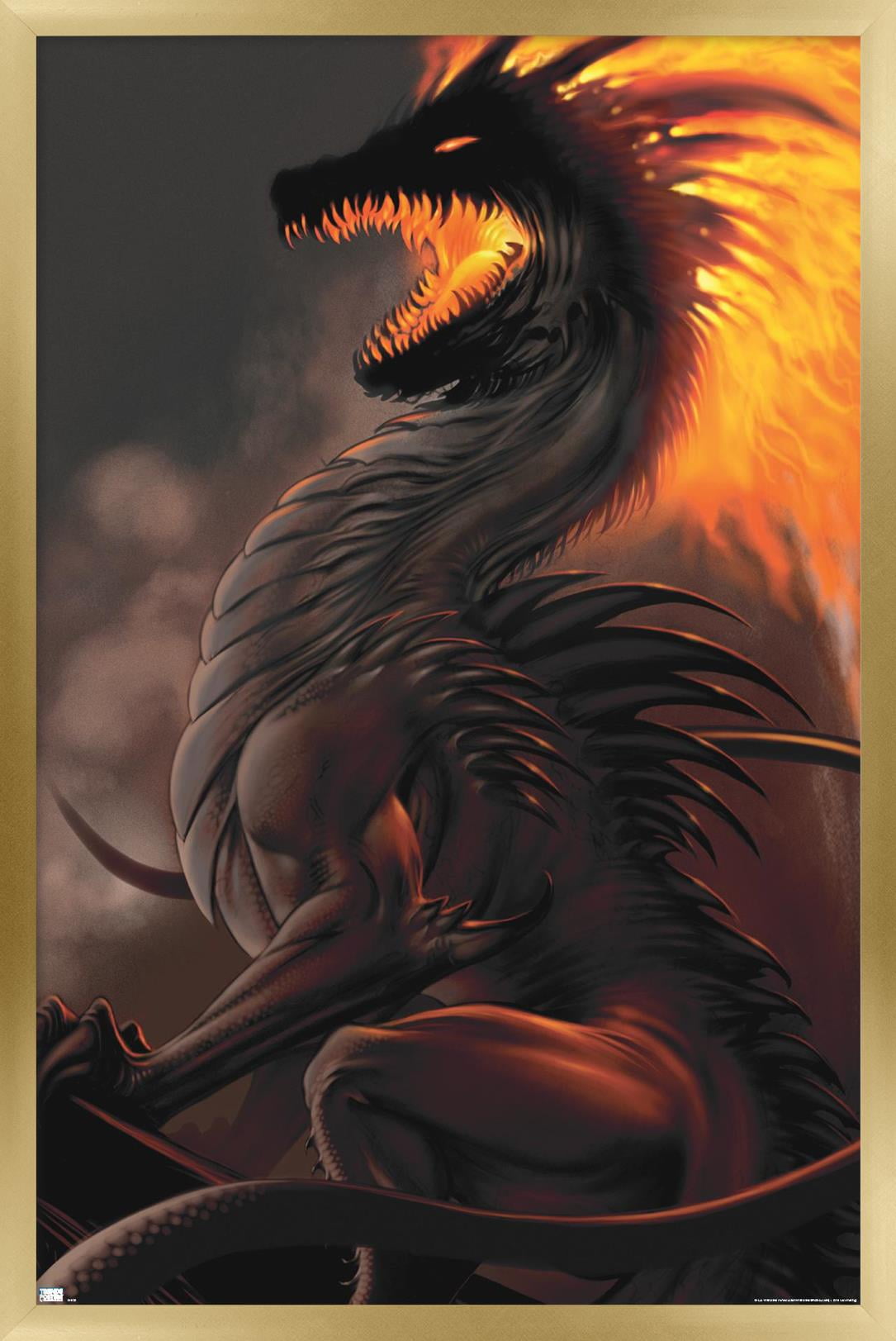 LA Williams - Belial Dragon Wall Poster, 14.725" x 22.375" Framed ...
