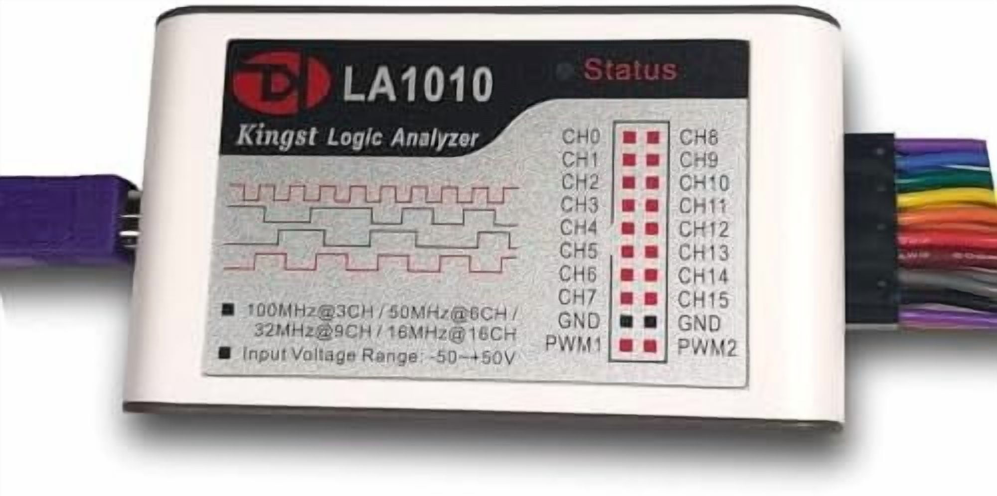 LA1010 USB Logic Analyzer 100M Max Sample Rate,16 Channels,10B Samples ...