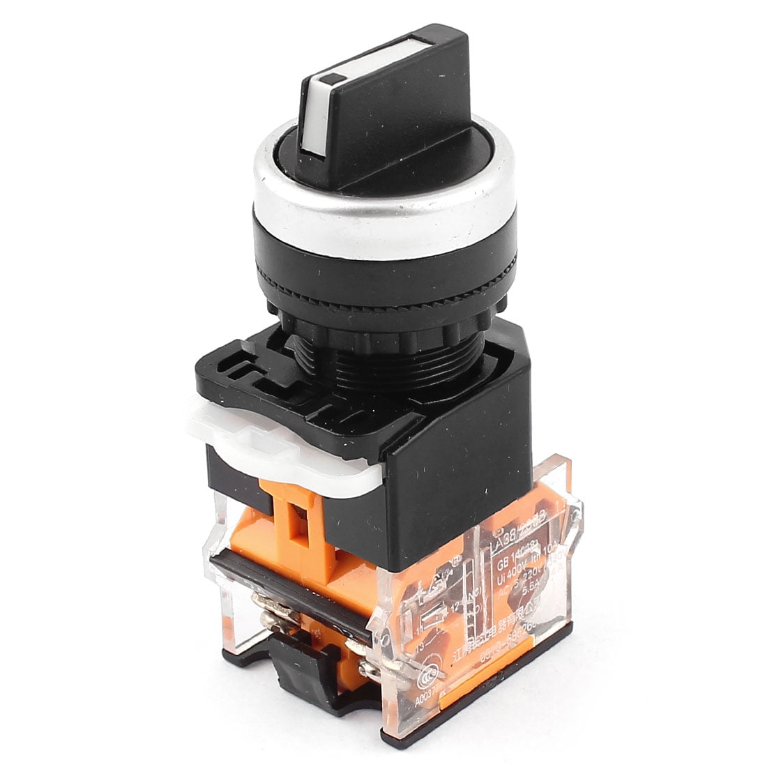 LA38/209 22mm Panel Mount NO+NC DPST 2 Position Rotary Selector Switch ...