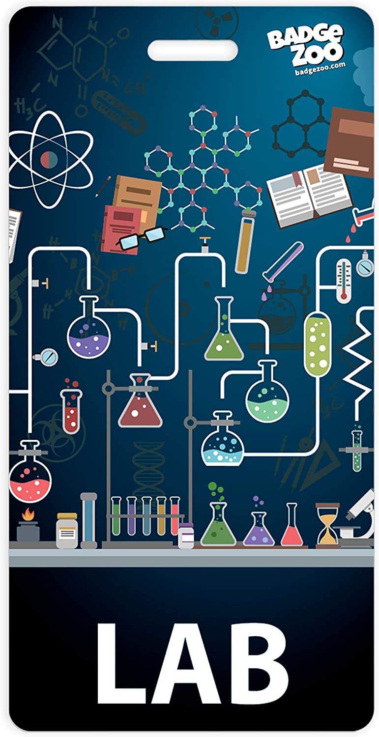 LAB Badge Buddy (20 Pack) - Black - Chemistry Themed - Vertical Badge ...