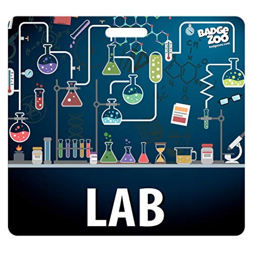 LAB Badge Buddy - Black - Chemistry Themed - Horizontal Badge Id Card ...
