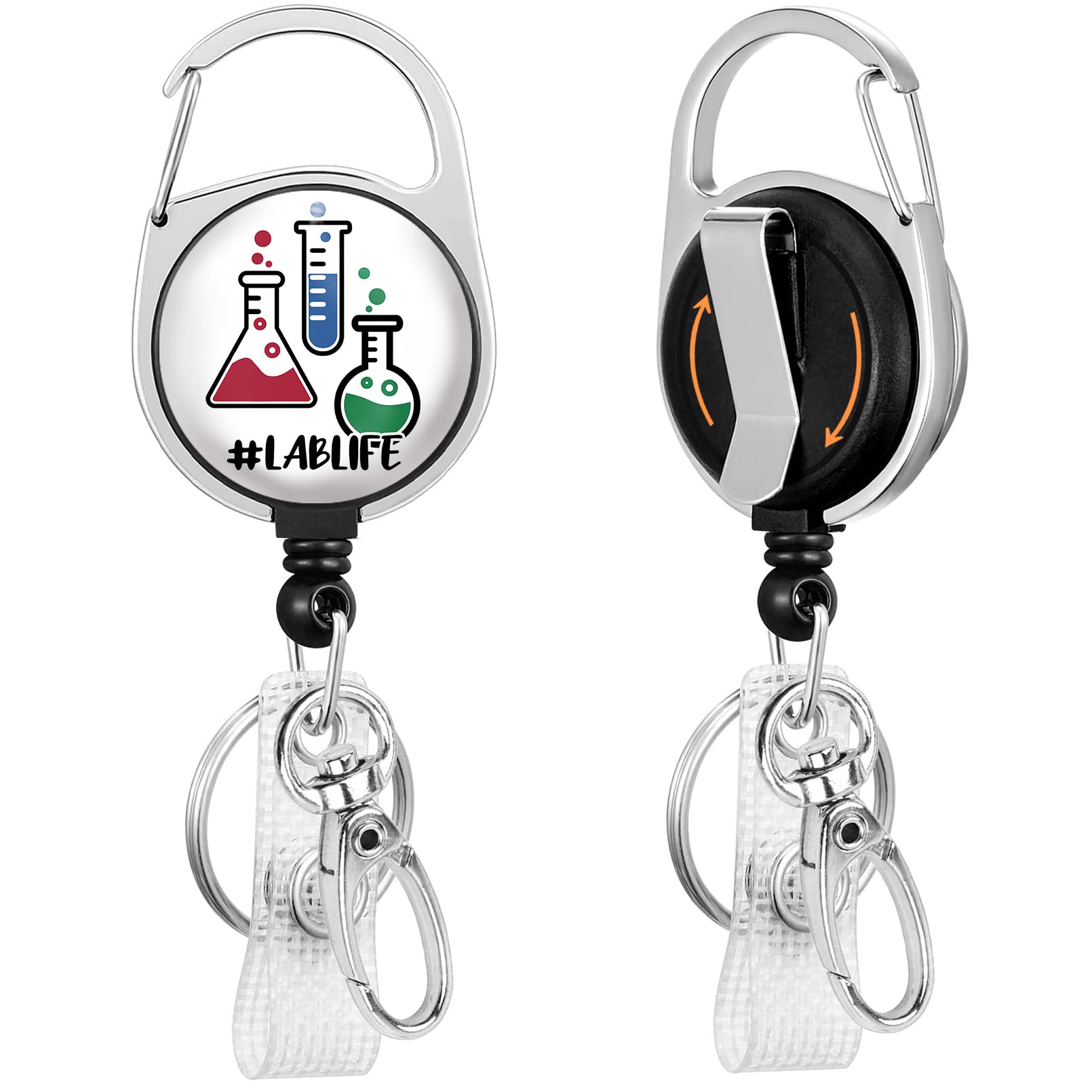 LAB Life Medical Badge Reel Retractable Heavy Duty with 360Â°Swivel ...