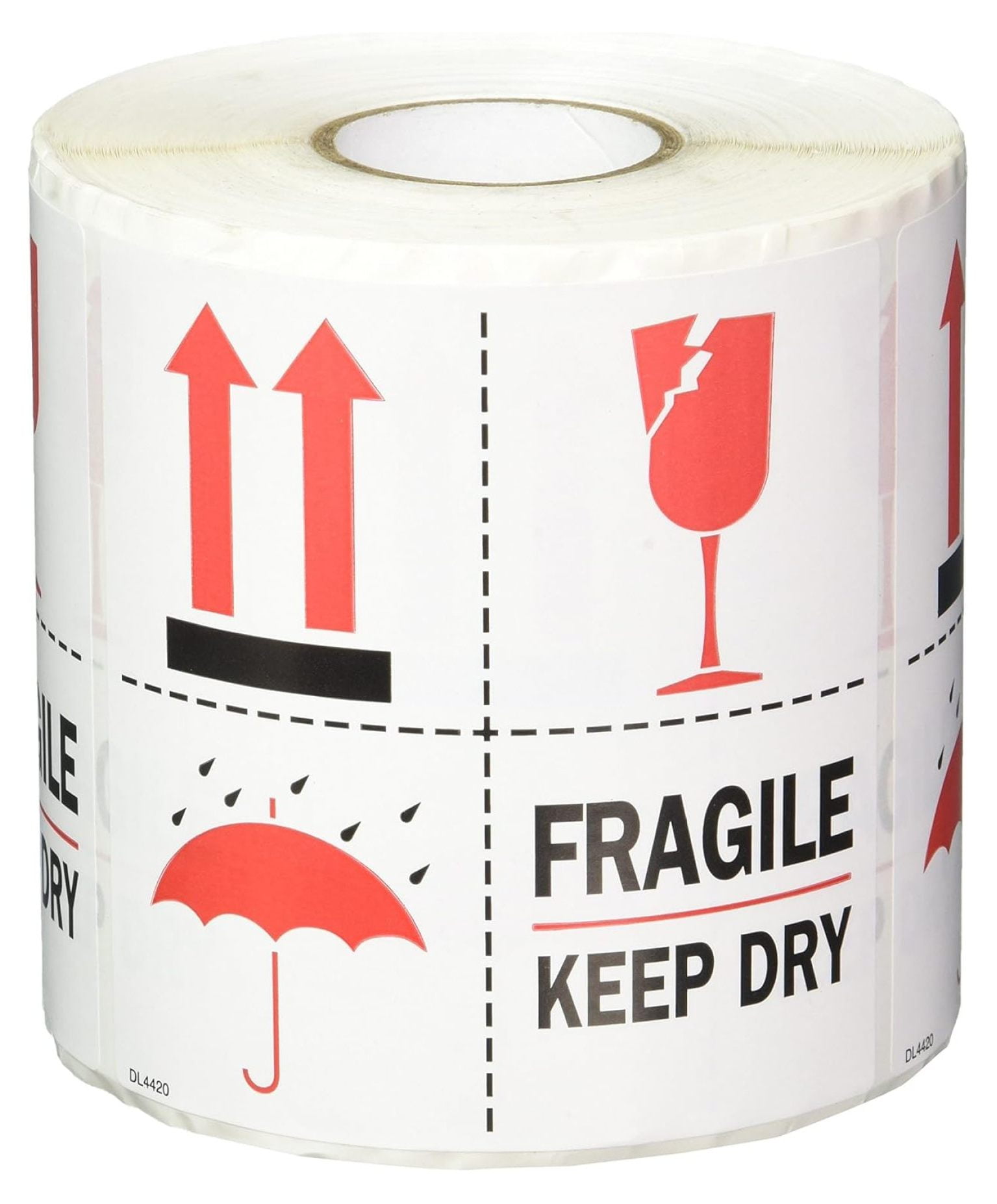 LABDL4420 3 x 4""Fragile Keep Dry" Arrows/Broken Glass/Umbrella Label ...