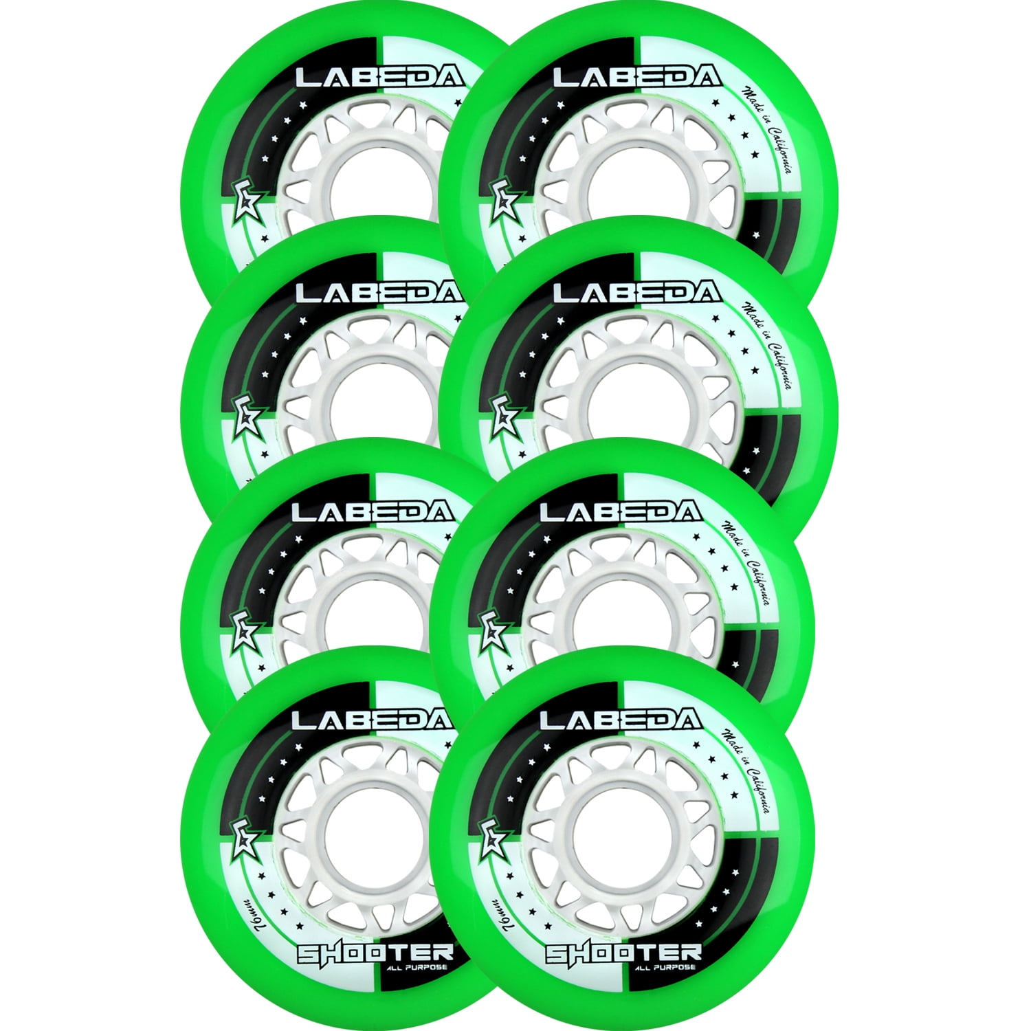 LABEDA WHEELS Inline Roller Hockey SHOOTER ALL PURPOSE HILO SET 72mm ...
