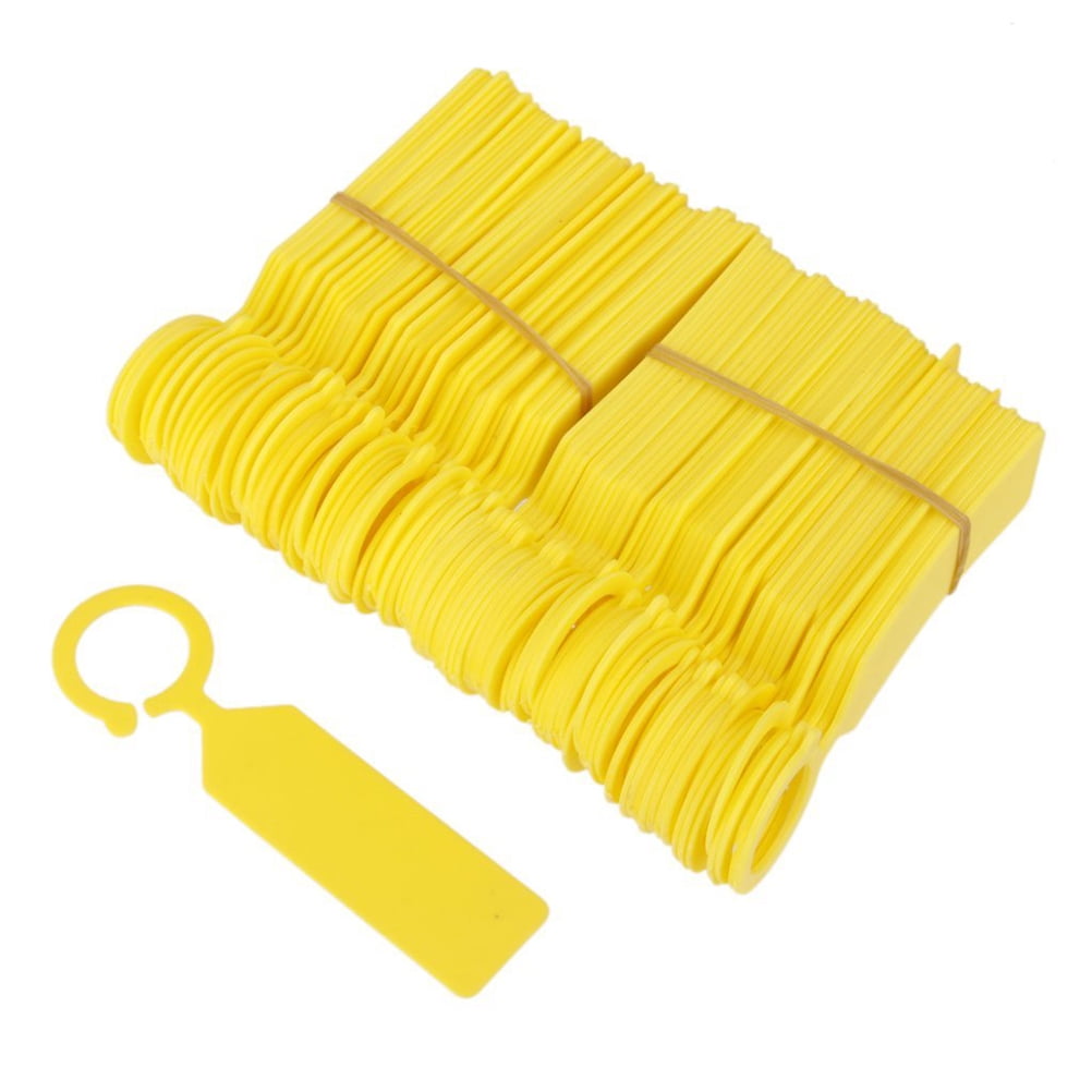 LABELEPH 100Pcs Yellow Oval Polypropylene Plant Ring Hanging Collar Tag ...