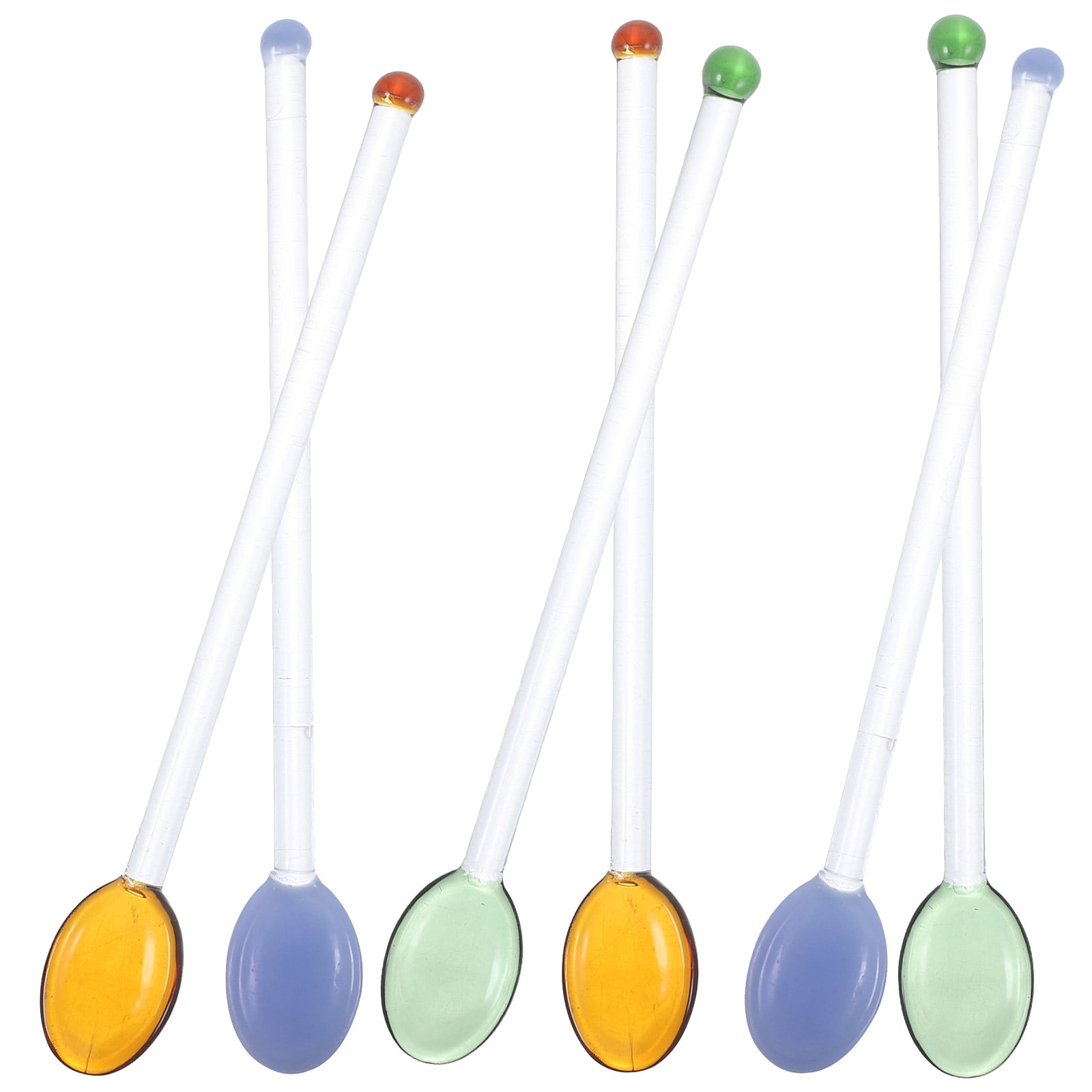 LABELEPH 6Pcs Glass Cocktail Swizzle Sticks for Bars and Kitchens ...