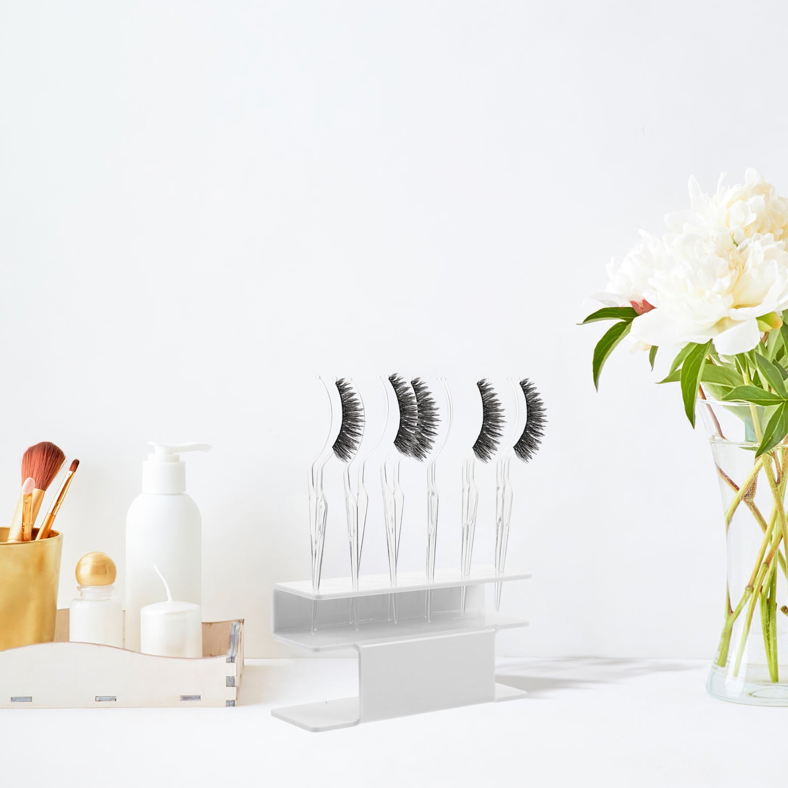 LABELEPH False Eyelashes Tool Lash Display Stand 1 Set Plastic Storage ...