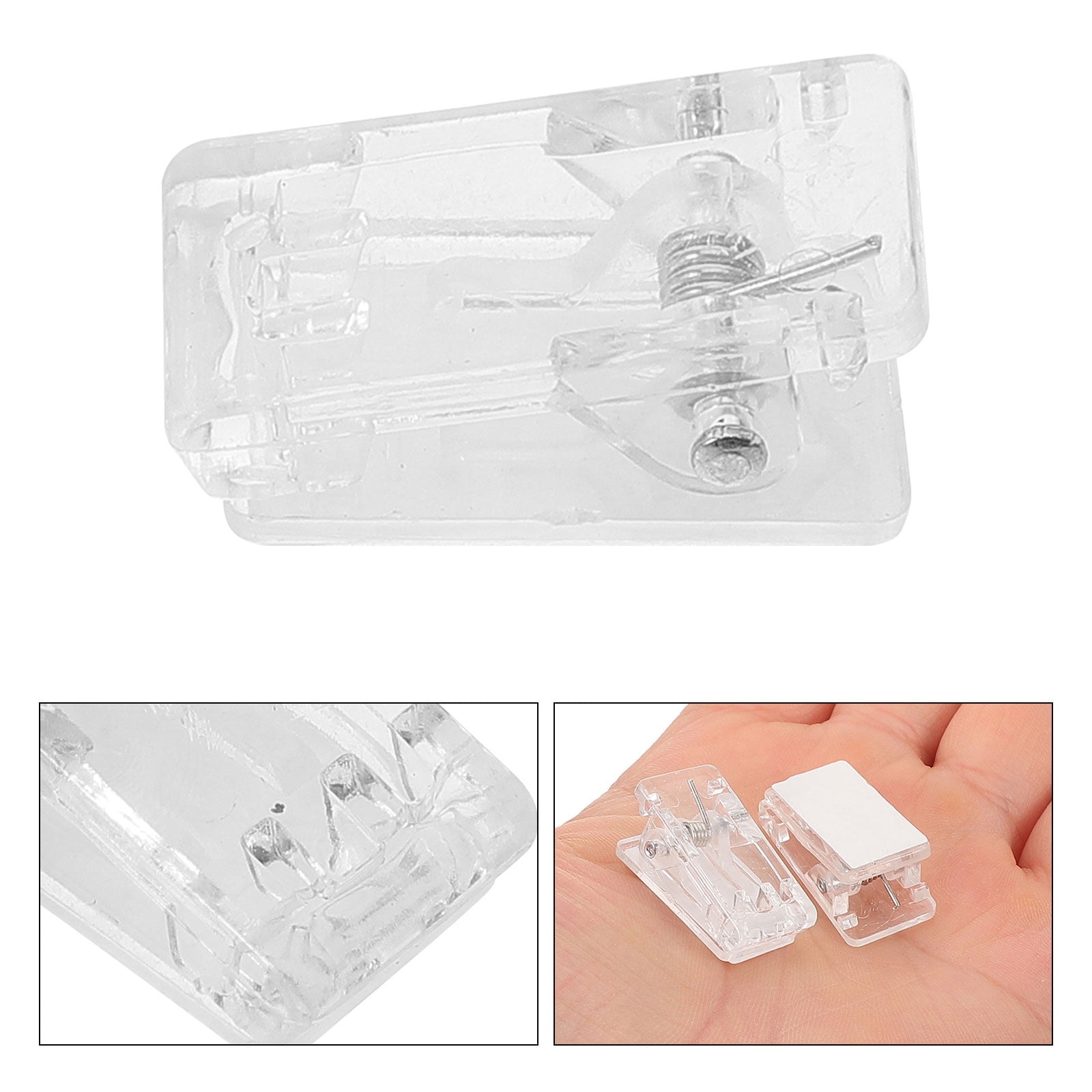 LABELEPH Hanging Spring Clips 50Pcs Clear Plastic Spring Clip for ...
