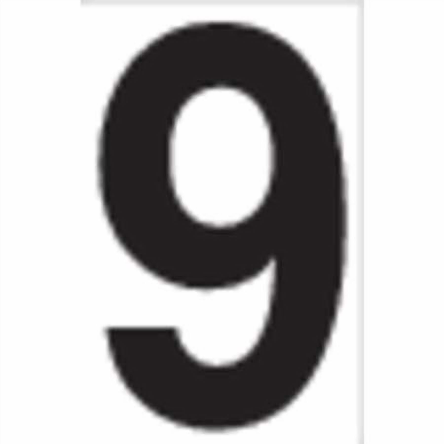 LABELMASTER NUMBER9W White Vinyl,3.5",Numeral,9,DOT,PK50 - Walmart ...