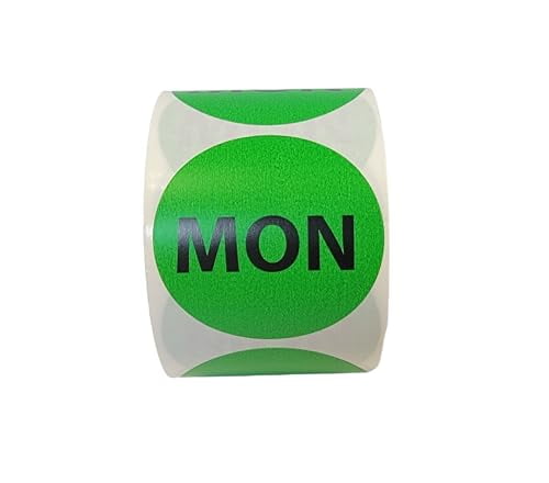 LABELSANDMORE Days of The Week - Monday (MON) Labels Inventory Day ...
