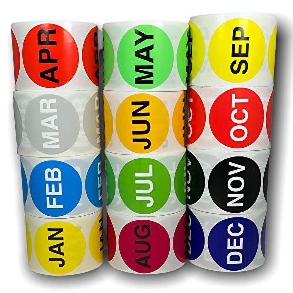 LABELSANDMORE Months of The Year Labels - All 12 Months (1 Roll of Each ...