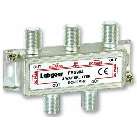 LABGEAR - Broadband 4-Way Compact Splitter Power Pass All Ports 5 ...