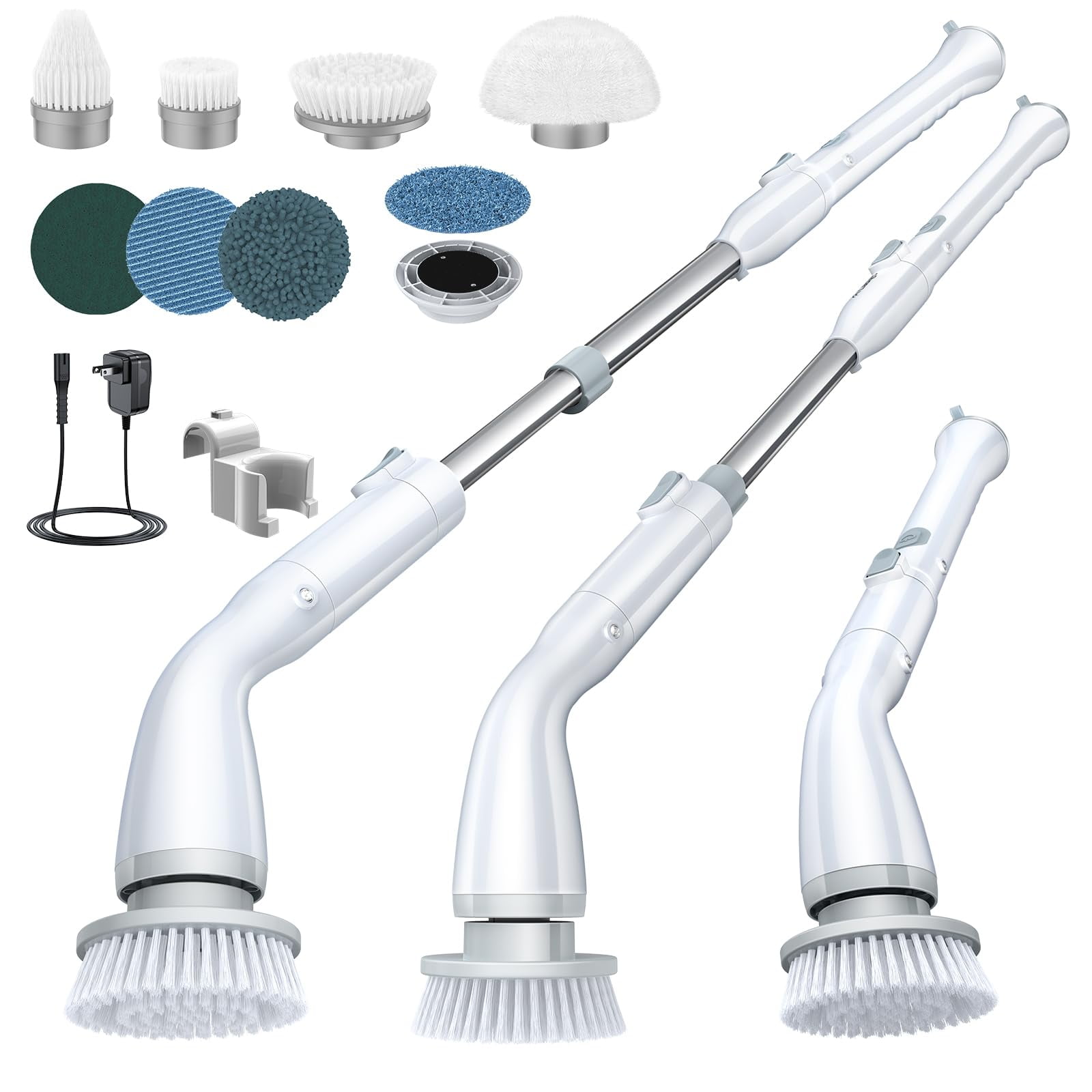 LABIGO Electric Spin Scrubber, Cordless Cleaning Brush Scrubber with 7 Replaceable Brush Heads ...