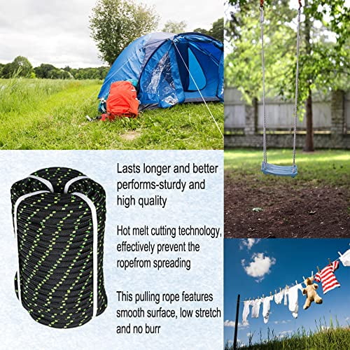 LABLT 1/2 inch Double Braided Polyester Rope, 200ft Arborist Bull Rope ...