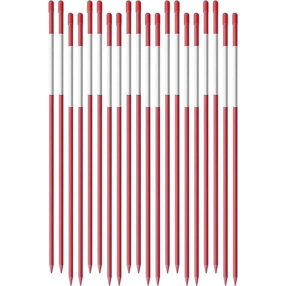LABLT 100 PCS Fiberglass Driveway Poles Snow Stakes with Reflective ...