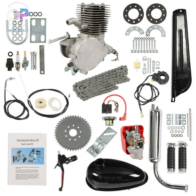 LABLT 100cc Bicycle Motor Kit Push Bike Motorized 2 Stroke Petrol Gas Engine Full Set - Walmart.com