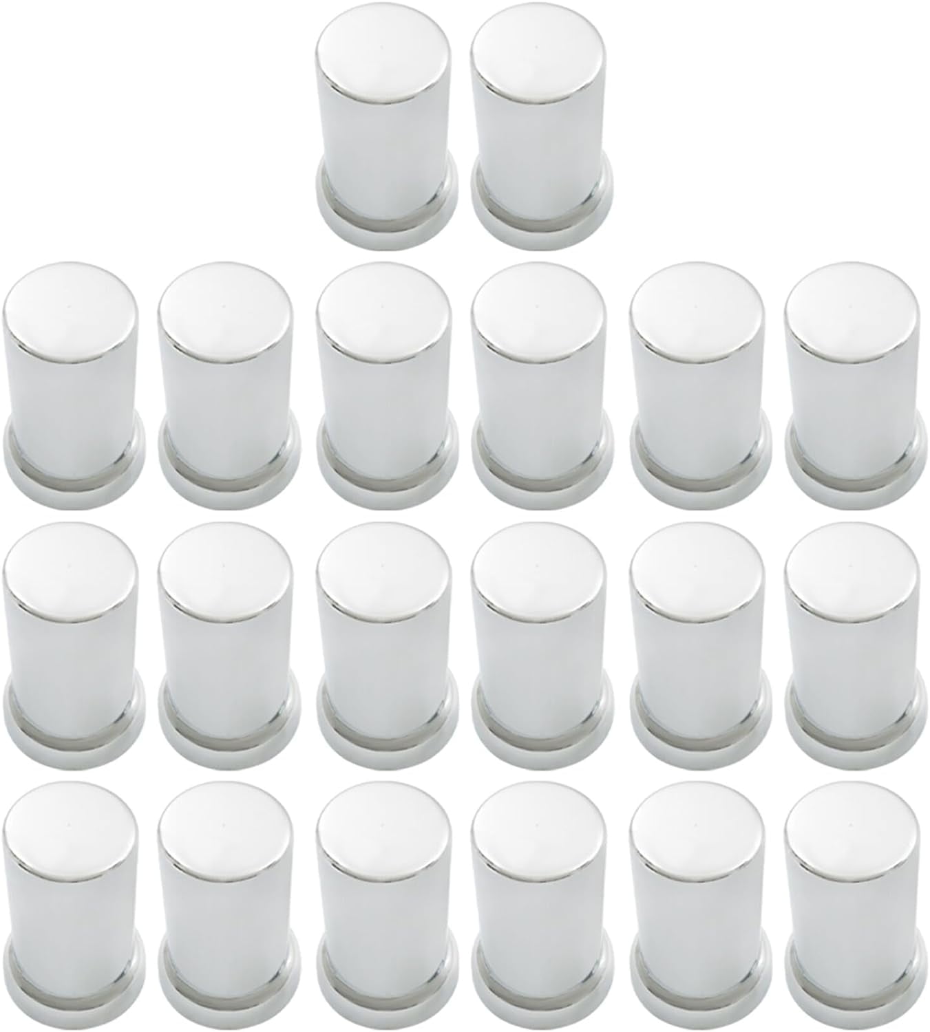 LABLT 20 x 33mm Push-on Chrome Nuts with Flange 3-3/8 Tall Replacement ...