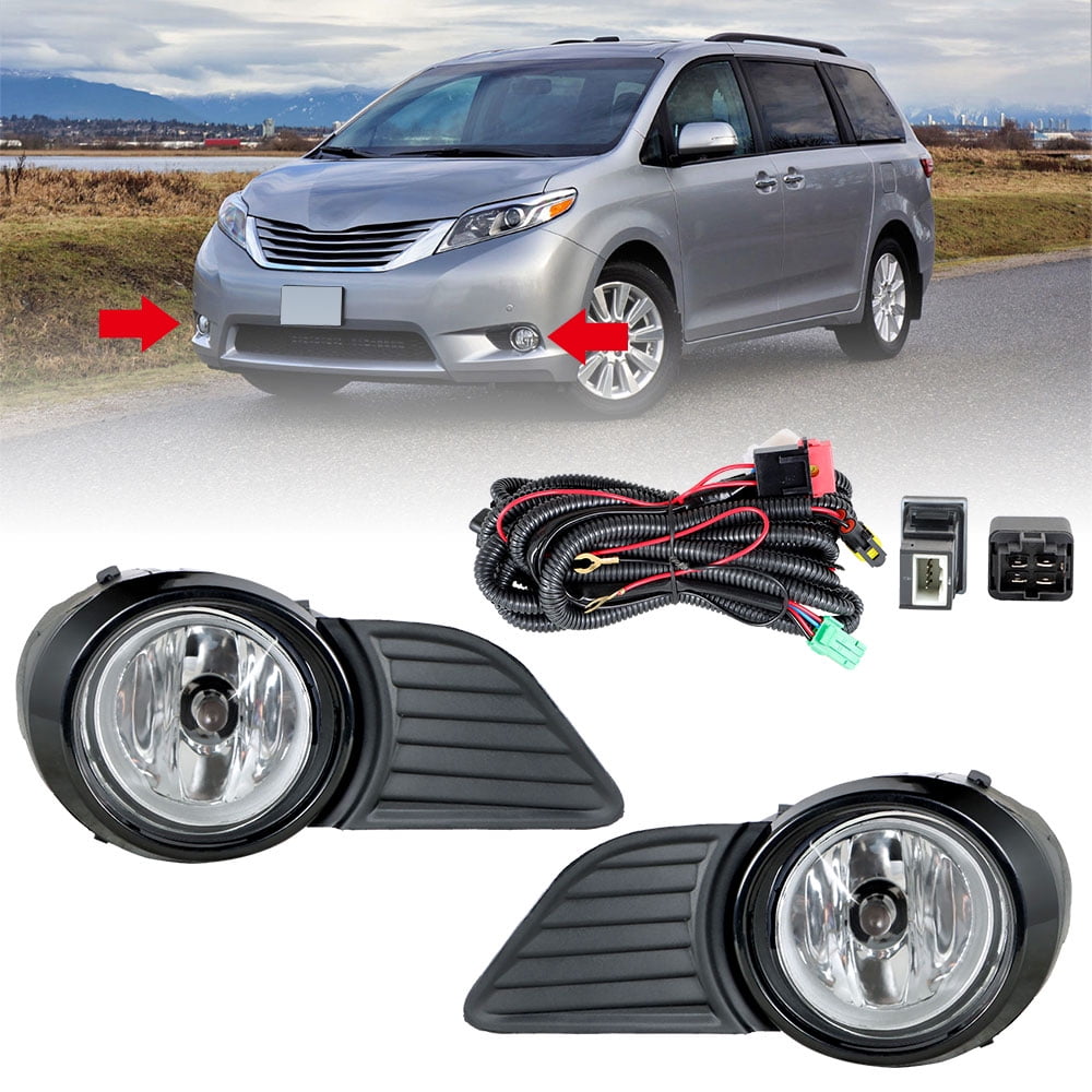 LABLT 2Pcs Fog Lights Assembly Replacement for 2011-2017 Toyota Sienna ...
