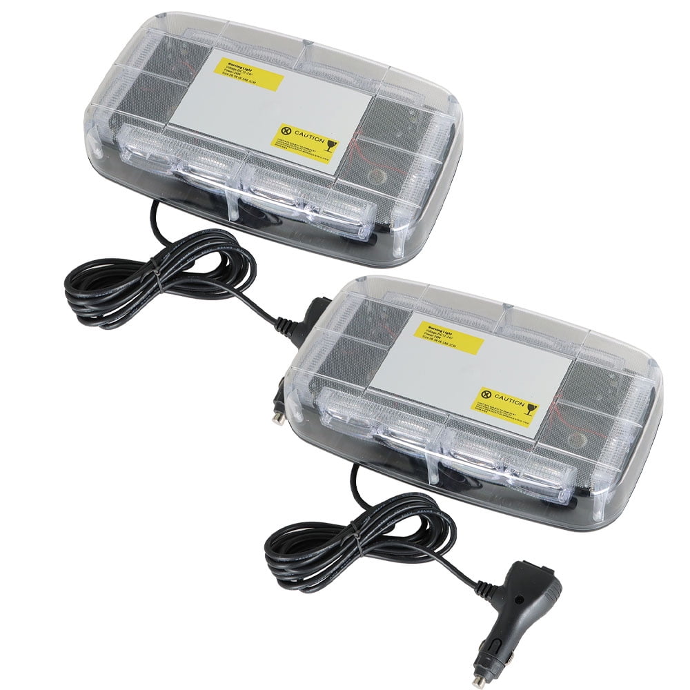 LABLT 2pcs Amber & White LED Strobe Lights 48 LED Roof Top Strobe ...
