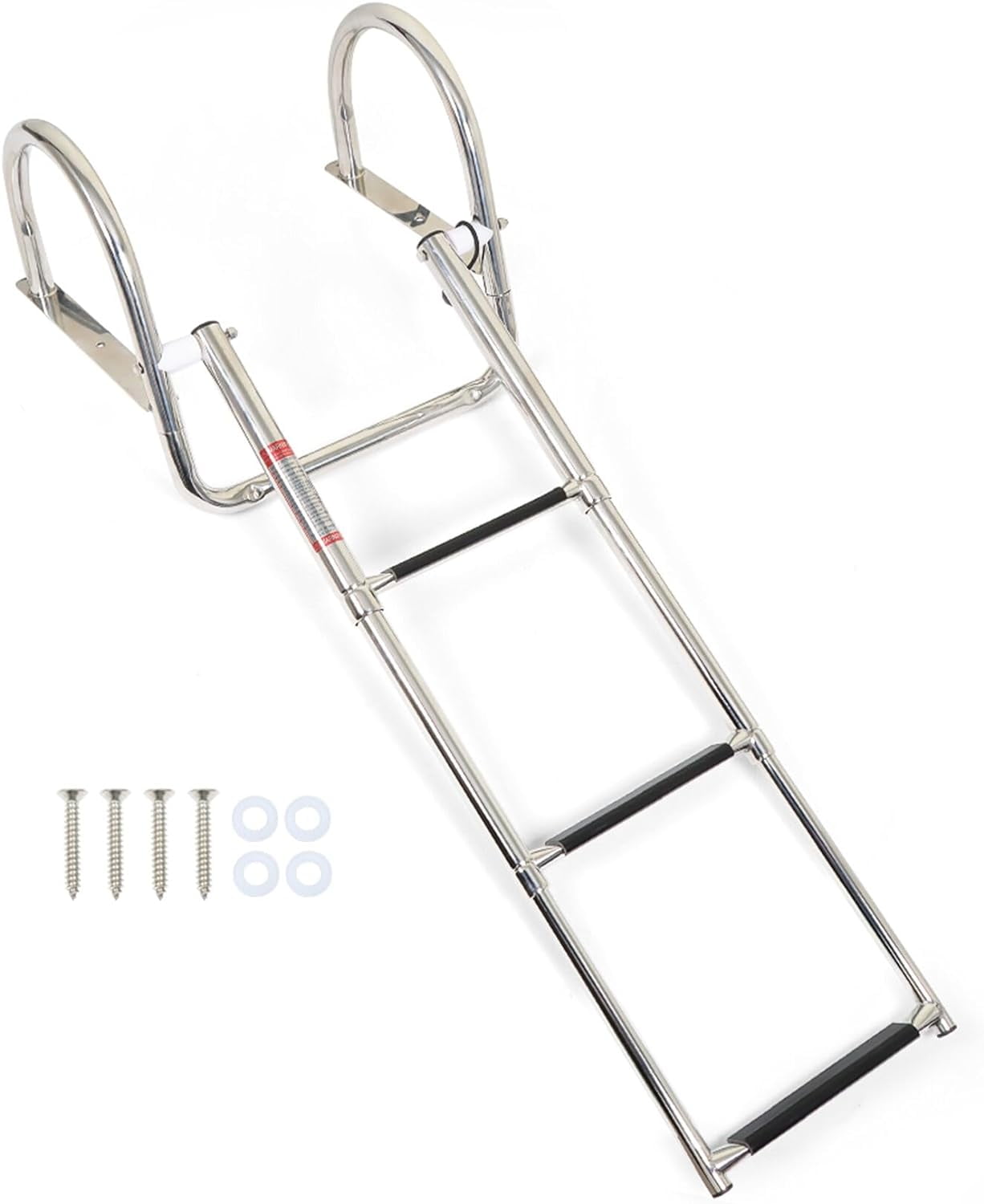 LABLT 3 Step Stainless Steel Telescoping Inboard Boat Ladder with Pedal ...