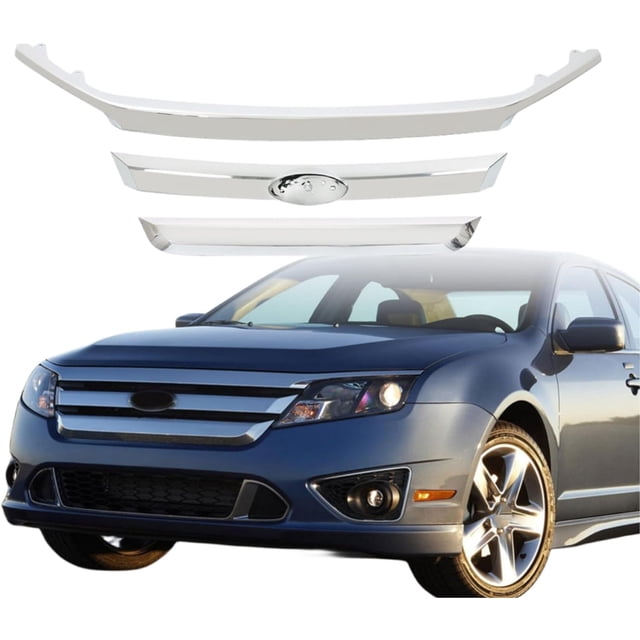 LABLT 3pcs Kit Front Upper Grille Molding Trims Chrome Replacement for ...