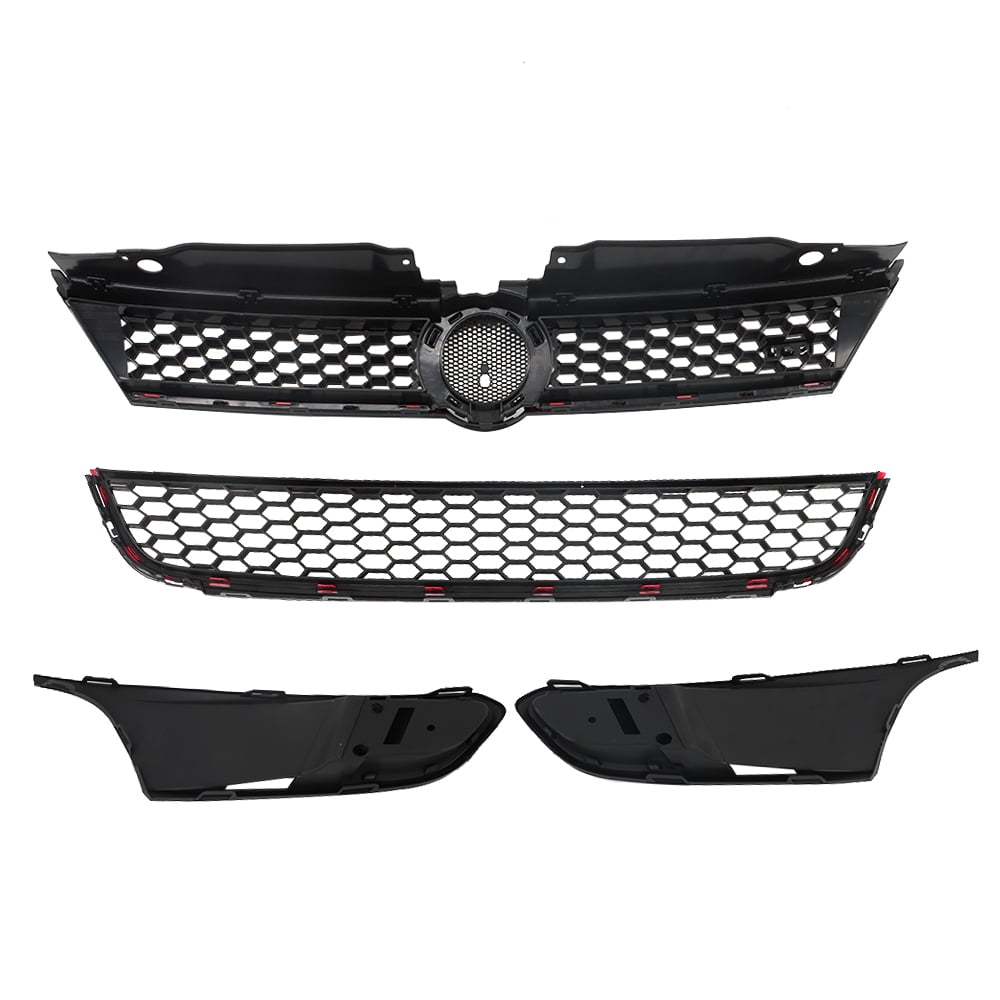 LABLT 4pc Red Trim Front Upper Lower Grill for VW Jetta MK6 GLI Style W ...