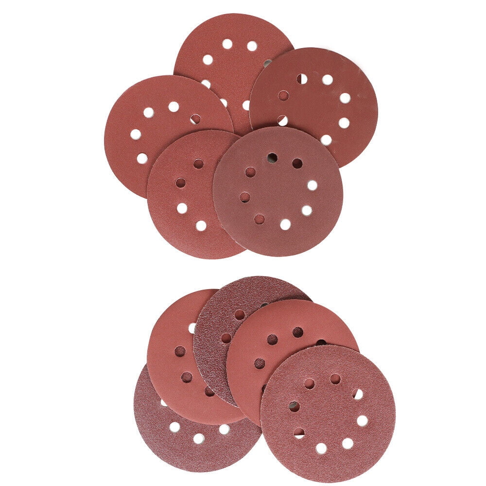 LABLT 5" Sanding Discs 8 Holes Hook And Loop Adhesive Multiple Grits ...