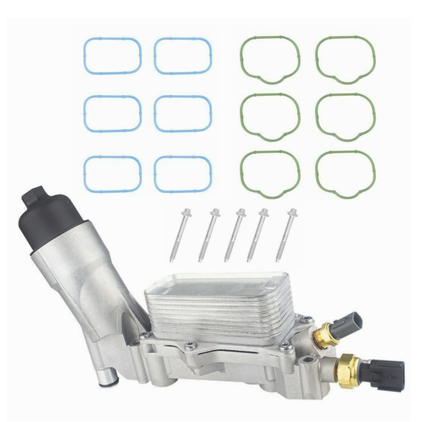 LABLT Aluminum Engine Oil Cooler with Oil Filter Housing Adapter ...