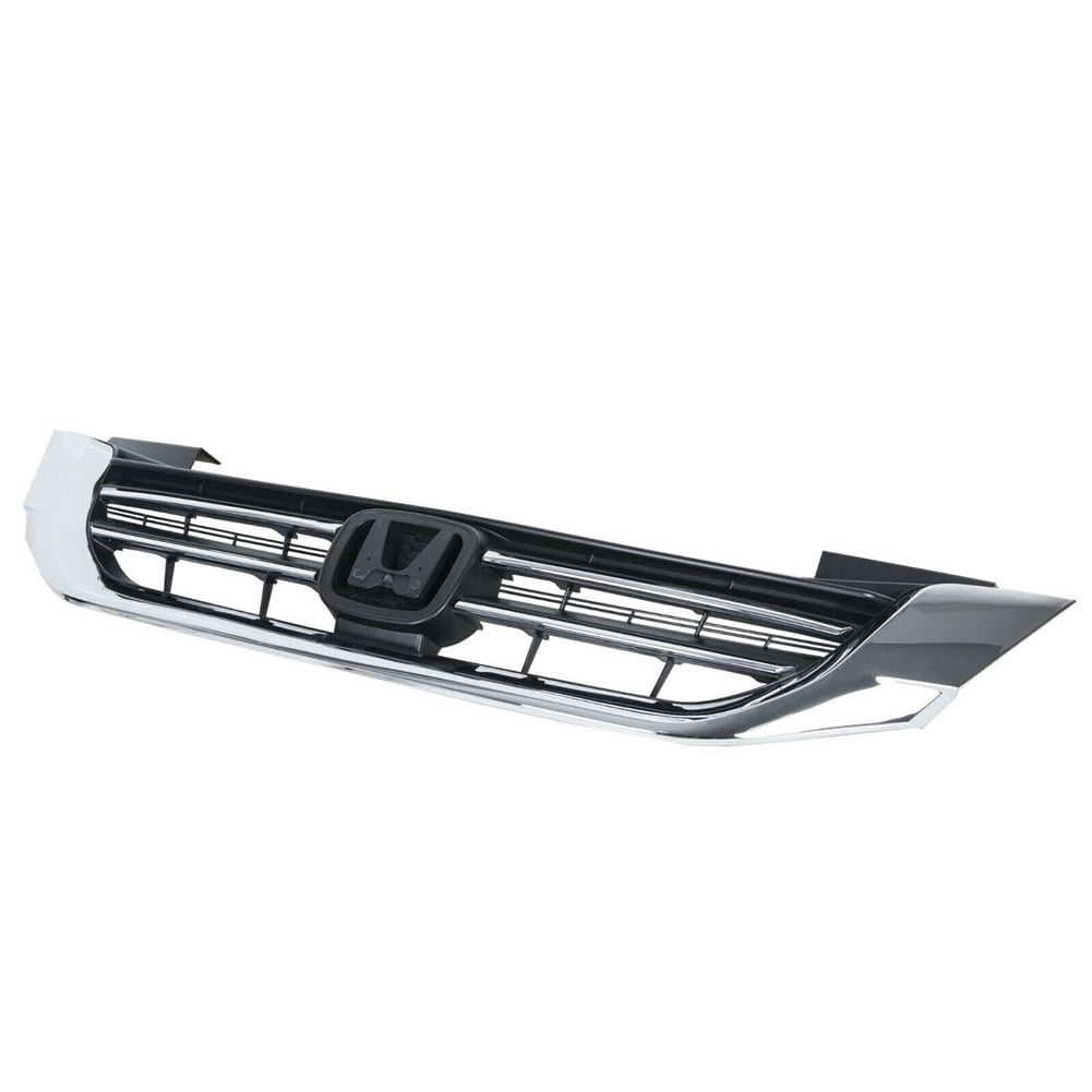 LABLT Black & Chrome Front Bumper Hood Replacement Grill for Honda ...