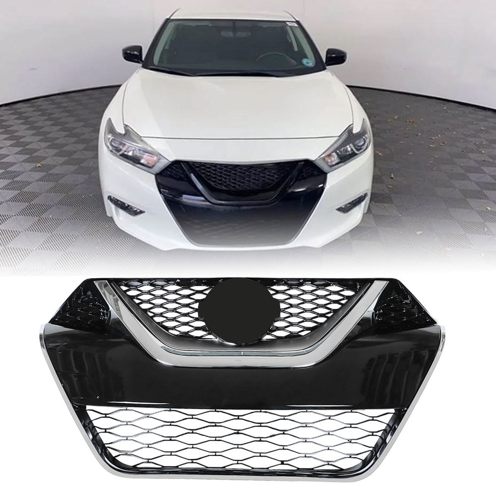 LABLT Black Silver with Chrome Molding Grille Front Grille Assembly ...