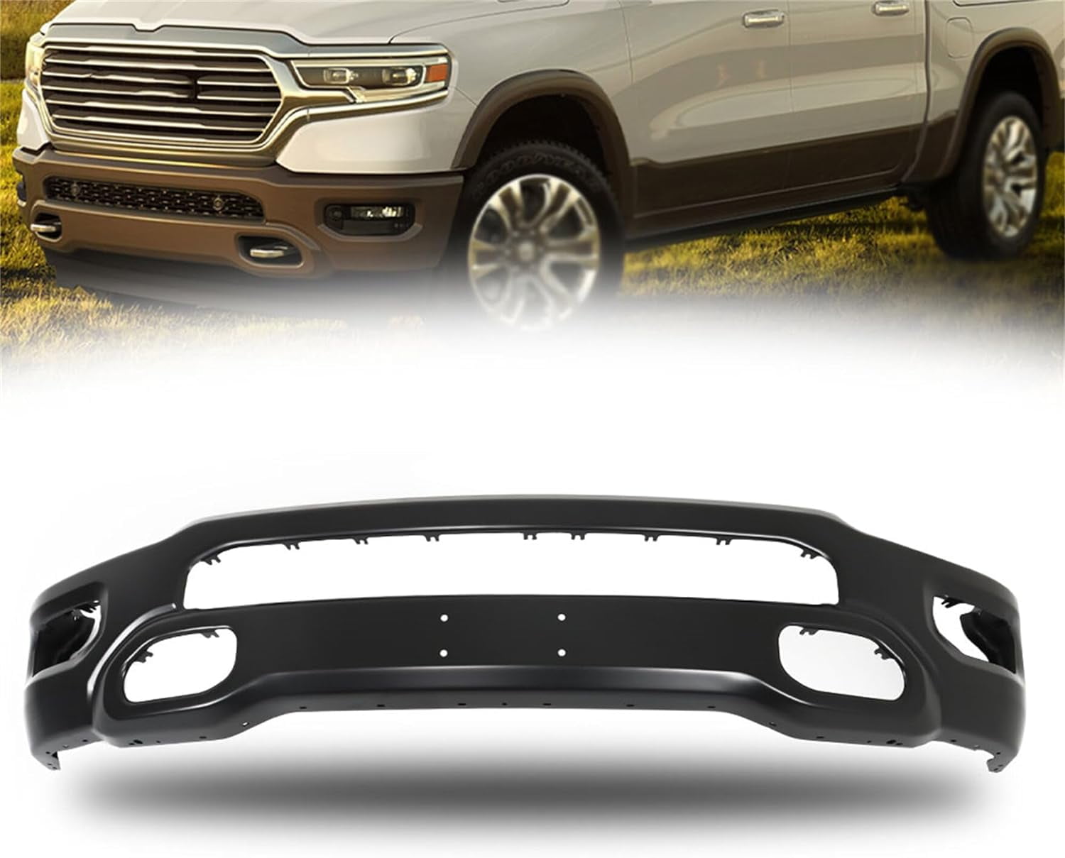 LABLT Black Steel Front Bumper Face Bar with Fog Lamps CH1002406 ...