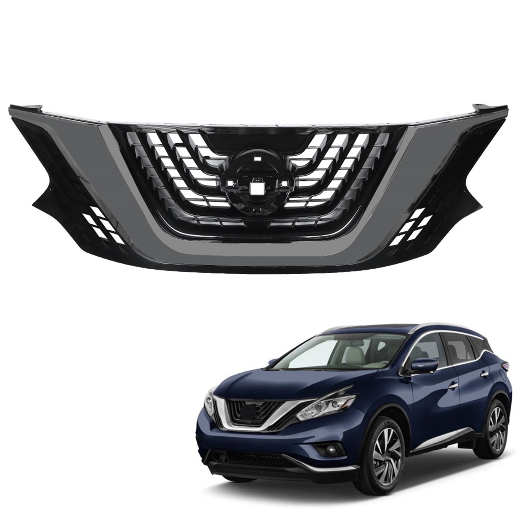 LABLT Chrome & Black Front Upper Grille For Nissan Murano Grill 2015 ...