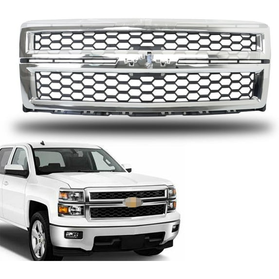 LABLT Chrome Front Bumper Honeycomb Grille Replacement for 2014-2015 ...