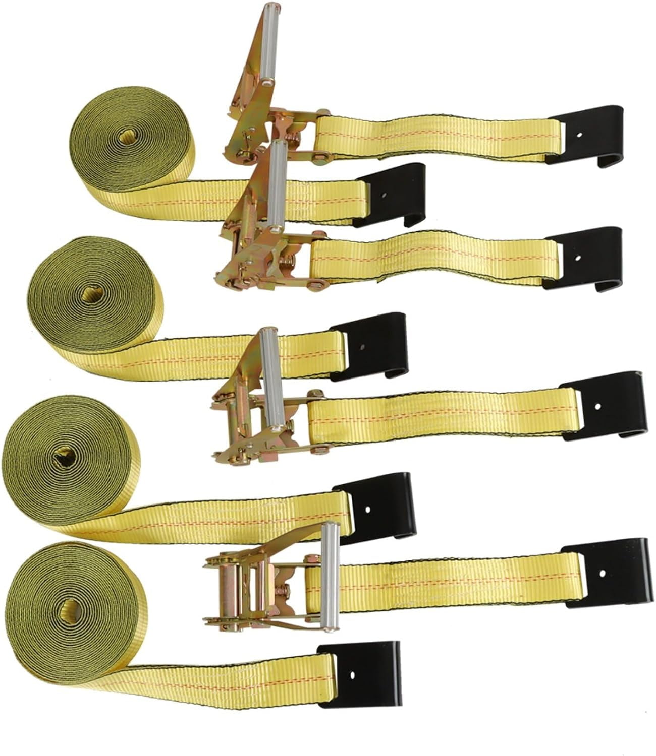 LABLT Flat Hook Ratchet Straps-Tie Down Straps Heavy Duty-2 Inch x 27 ...