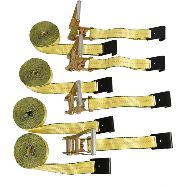 LABLT Flat Hook Ratchet Straps-Tie Down Straps Heavy Duty-2 Inch x 27 ...