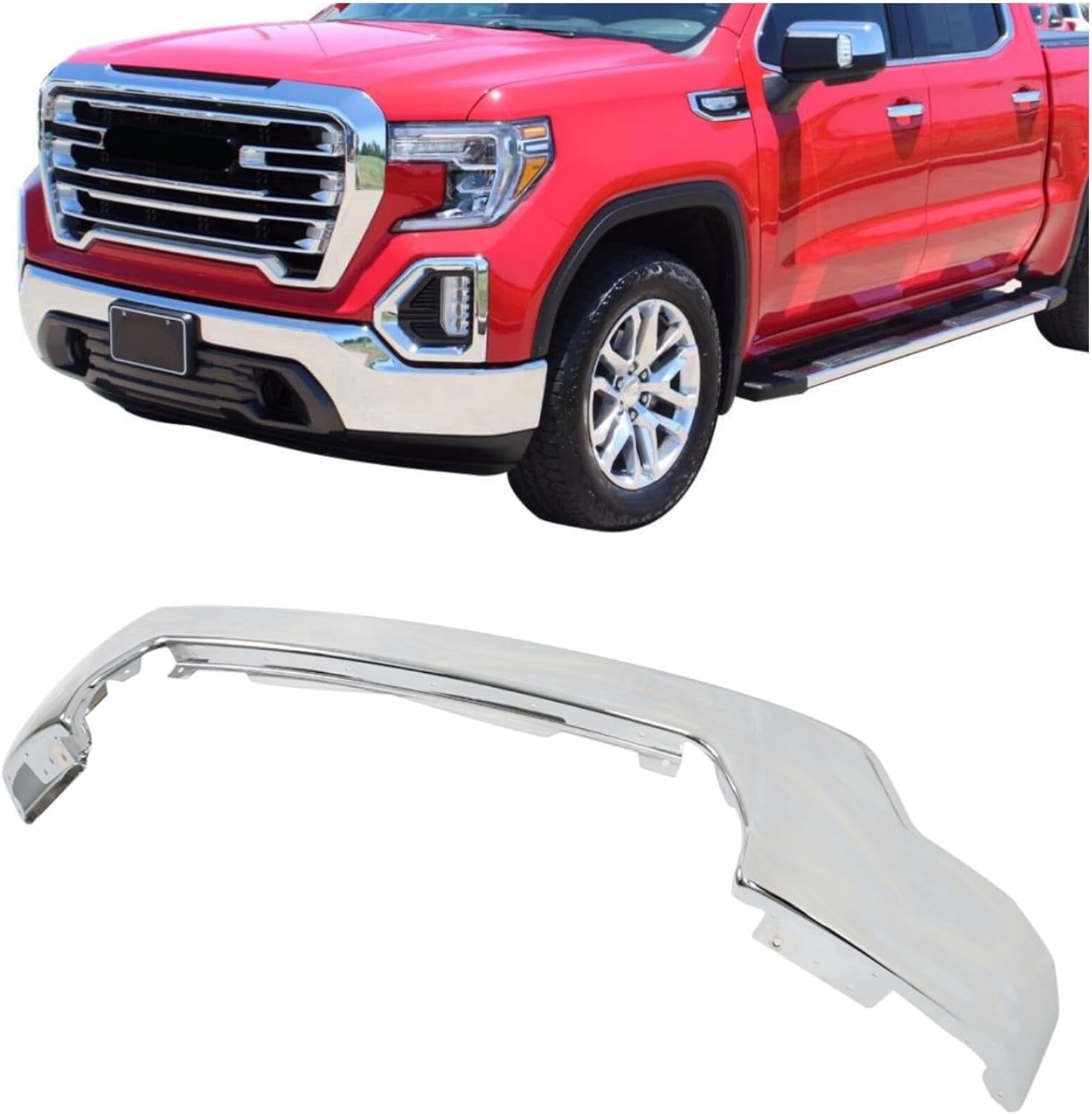 LABLT Front Bumper Chrome Replacement for 2019 2020 2021 GMC Sierra ...