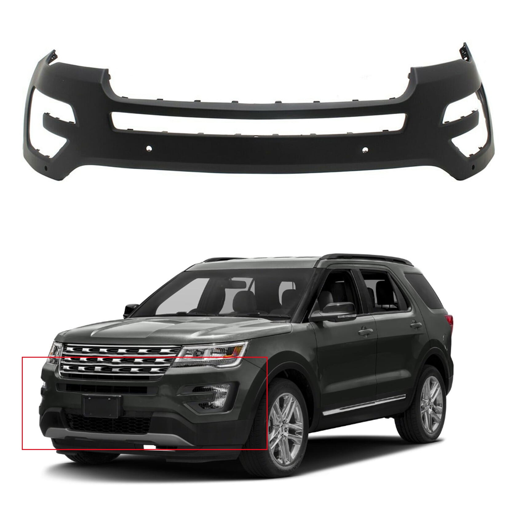 LABLT Front Bumper Cover Plastic Fascia for 2016 2017 Explorer Base ...