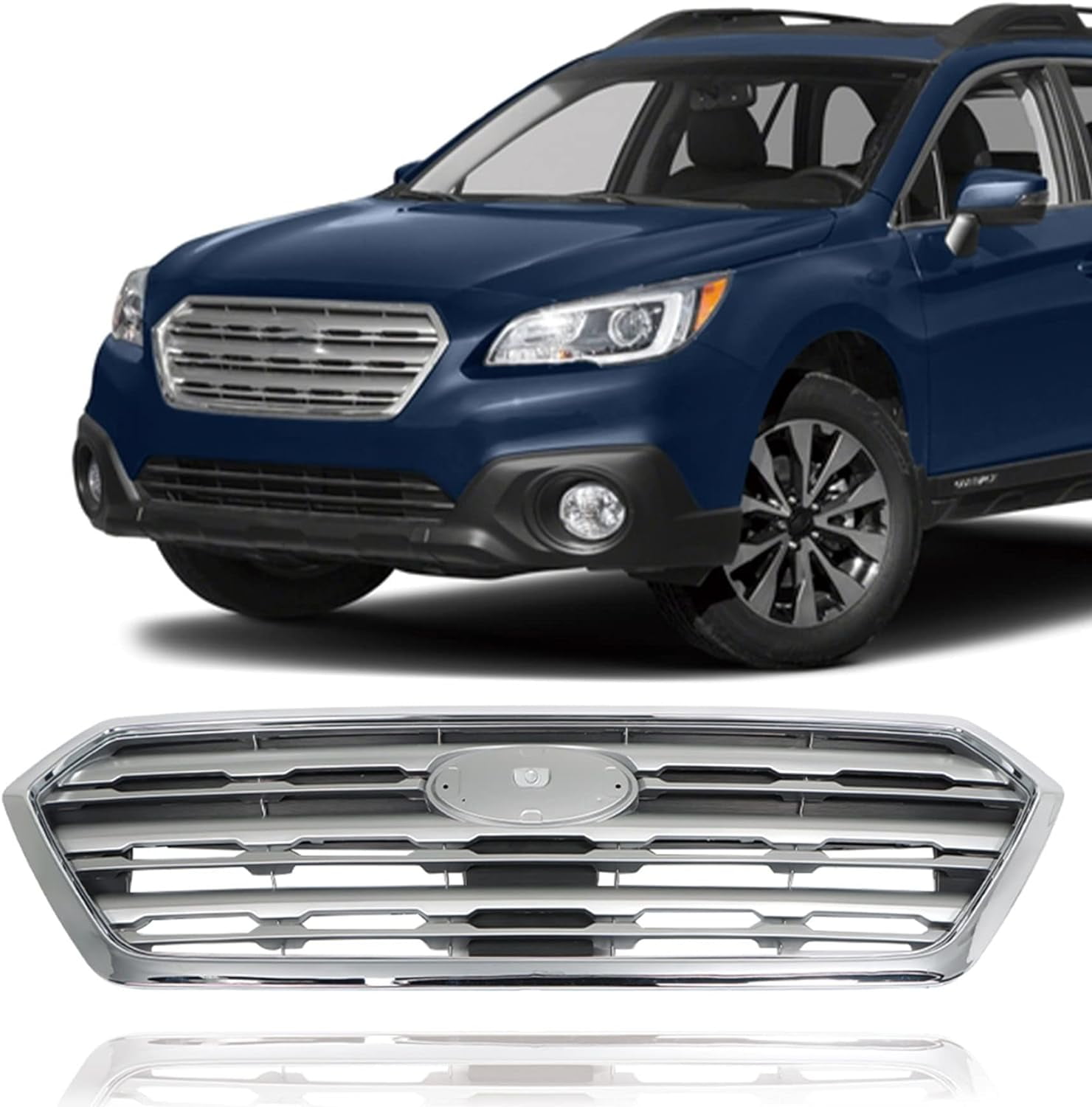 LABLT Front Bumper Grill Grille Silver Replacement for Subaru Outback ...