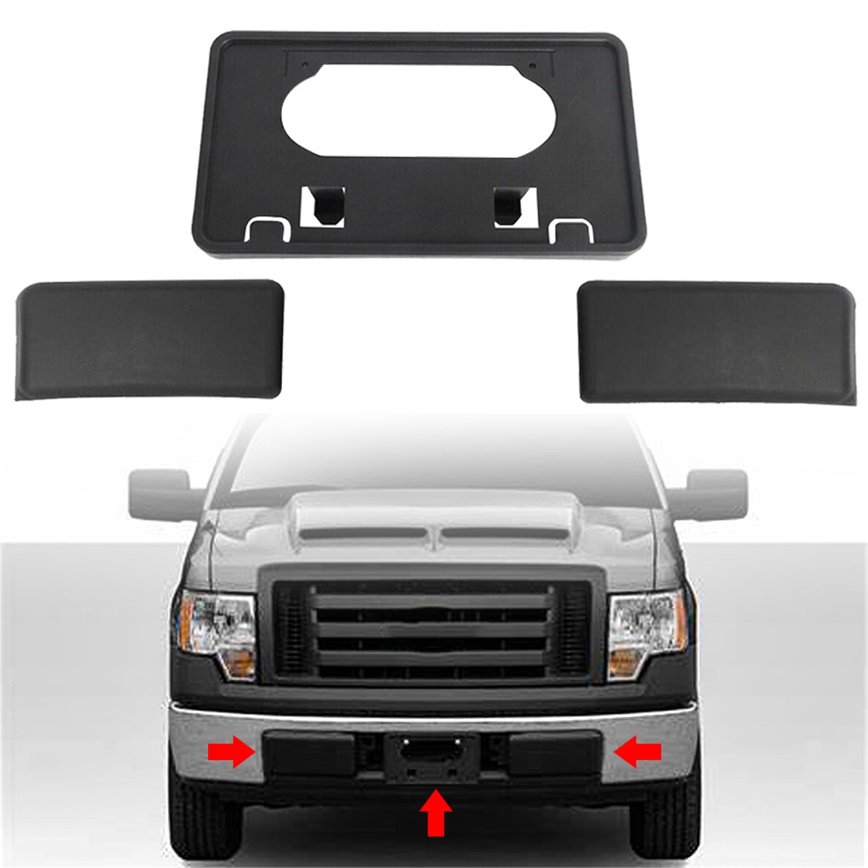 LABLT Front Bumper Guards Pads License Plate Frame Bracket Replacement ...