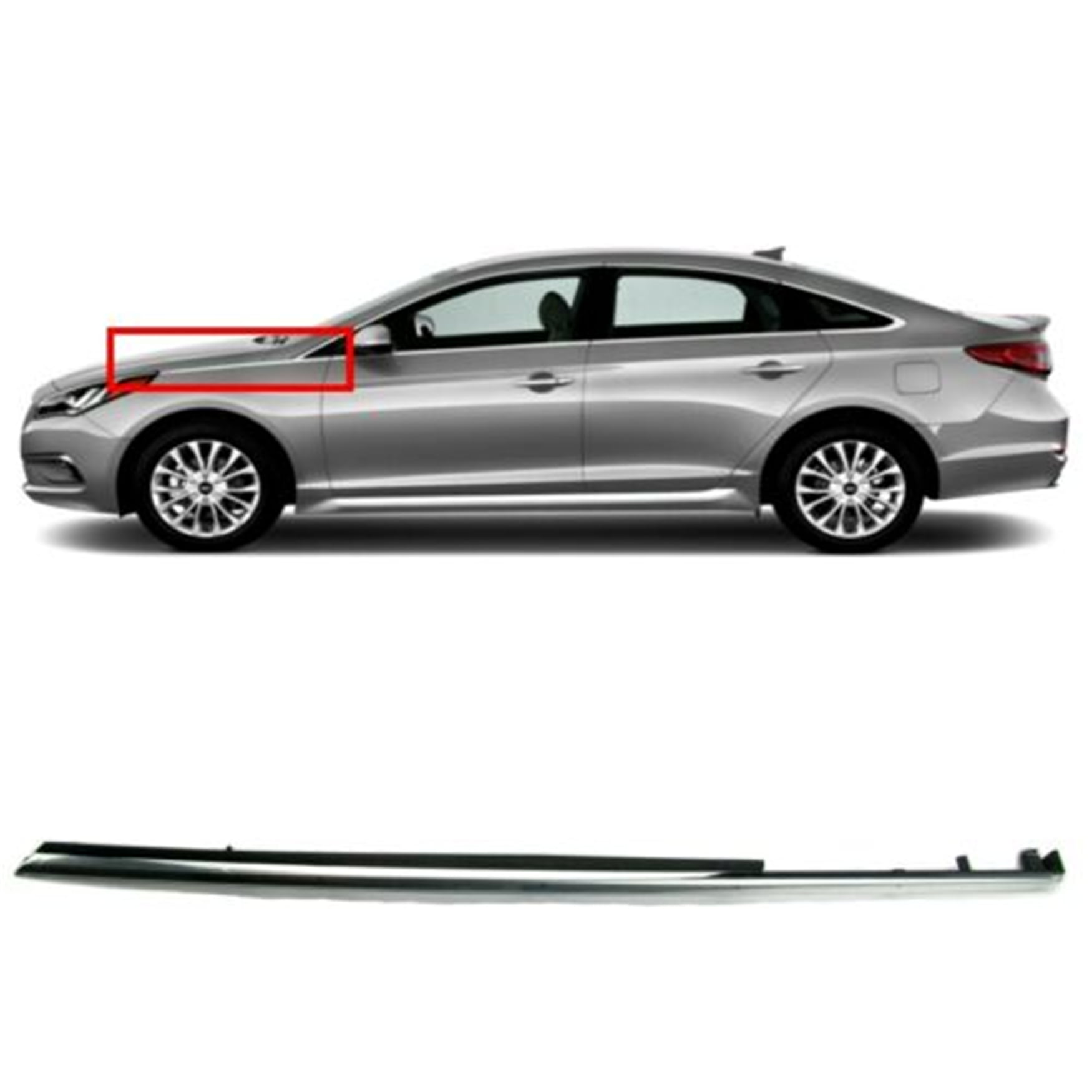 LABLT Front Fender Chrome Molding Left Driver Side for Hyundai Sonata ...