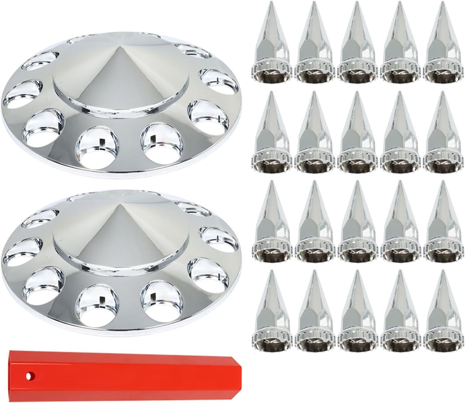 LABLT Front Hub Cover Set Chrome Wheel Cover with 33mm Nut Covers ...