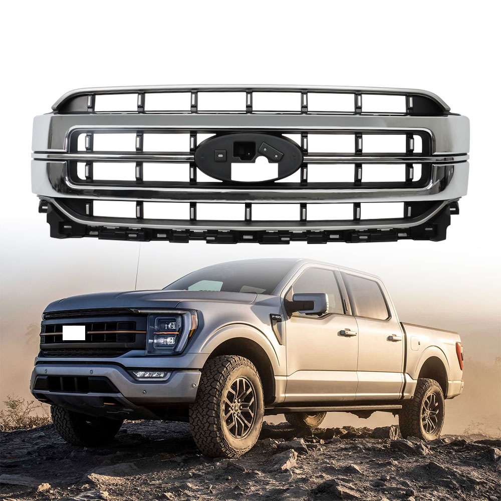 labwork For 2021-2023 Ford F150 Front Upper Bumper Grill Grill Chrome ...