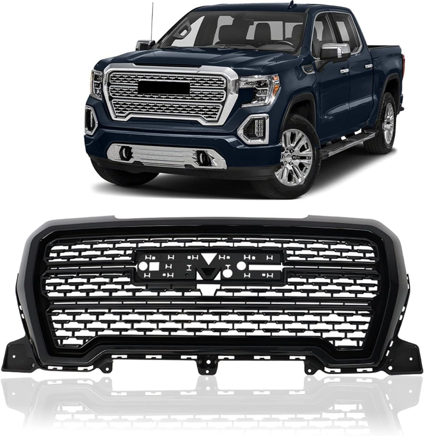 LABLT Front Upper Grille Gloss Black Replacement for GMC 2019 2020 2021 ...